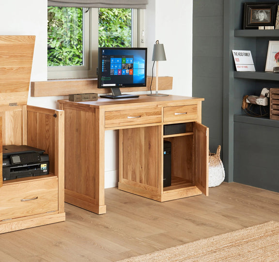 Desks | Mobel Oak Single Pedestal Computer Desk – Oakavia